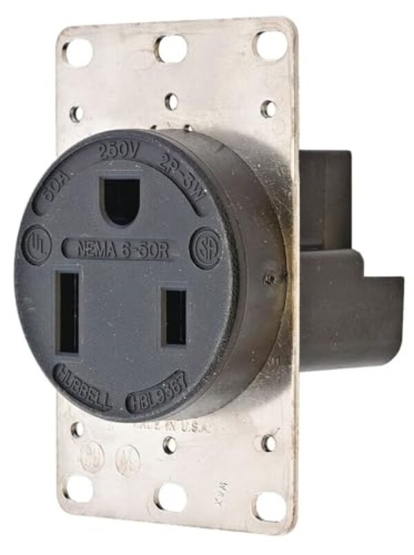 Hubbell NEMA 6-50R Outlet for Level 2 EV Charger Installation (Plug-In ...