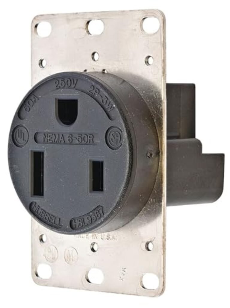Hubbell NEMA 6-50R Outlet for Level 2 EV Charger Installation (Plug-In ...